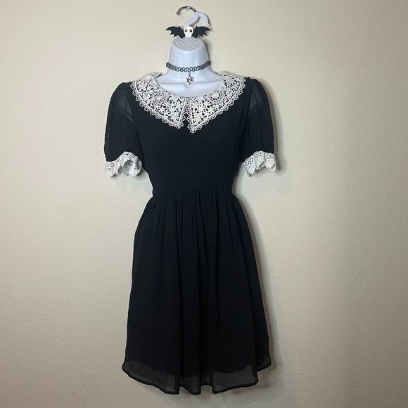 Dolls Kill | Dresses | Sold Dollskill Widow Wednesday Addams Lace ...